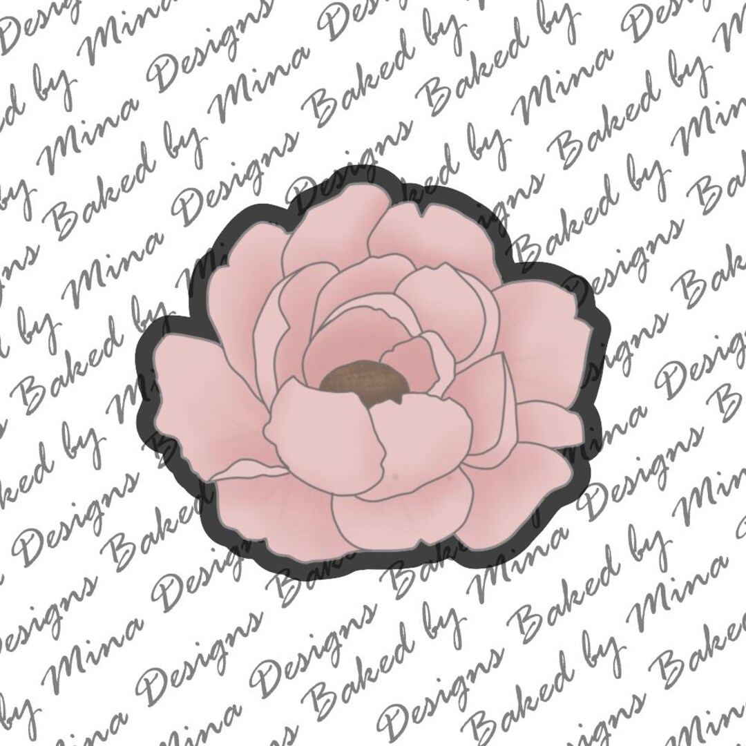 Peony Cookie Cutter STL File | Digital Download | Digital File | Floral ...