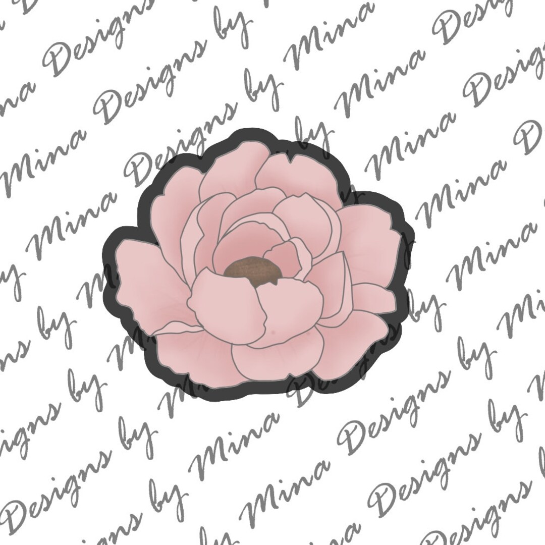 Peony Cookie Cutter STL File | Digital Download | Digital File | Floral ...