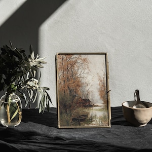 Vintage Fall Print, Fall Landscape Wall Art, Warm Tone Print, Vintage ...