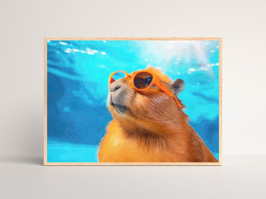 Capybara Art Print Capybara Print Digital Art Print Trendy - Etsy