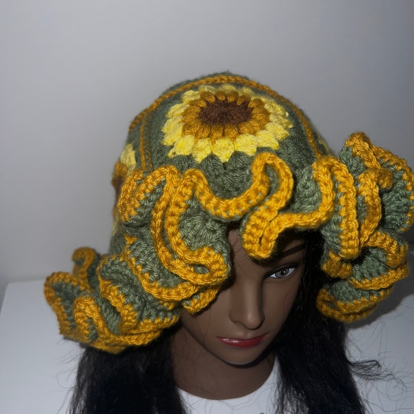 Ruffle Flower Hat - Etsy