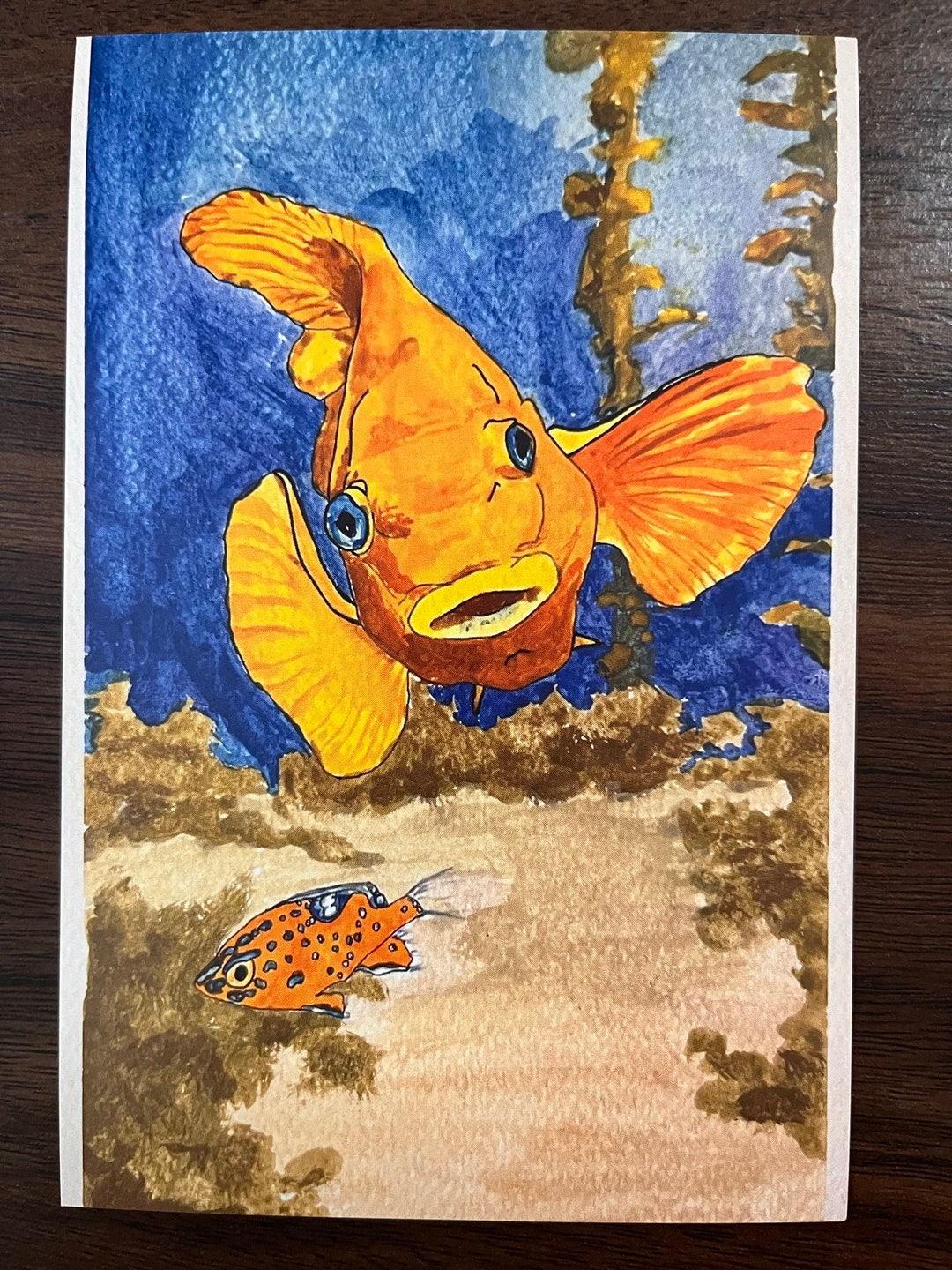 4"x6" Watercolor-garibaldi Fish - Etsy