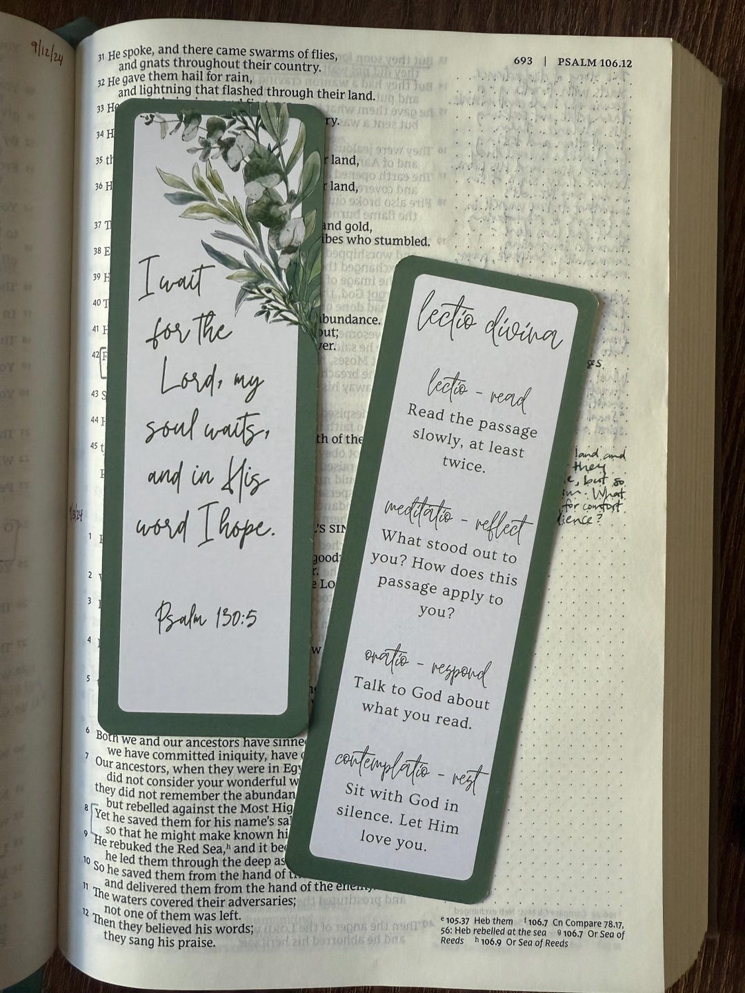Lectio Divina Scripture Bookmark - Catholic Bible Study Prayer Card ...
