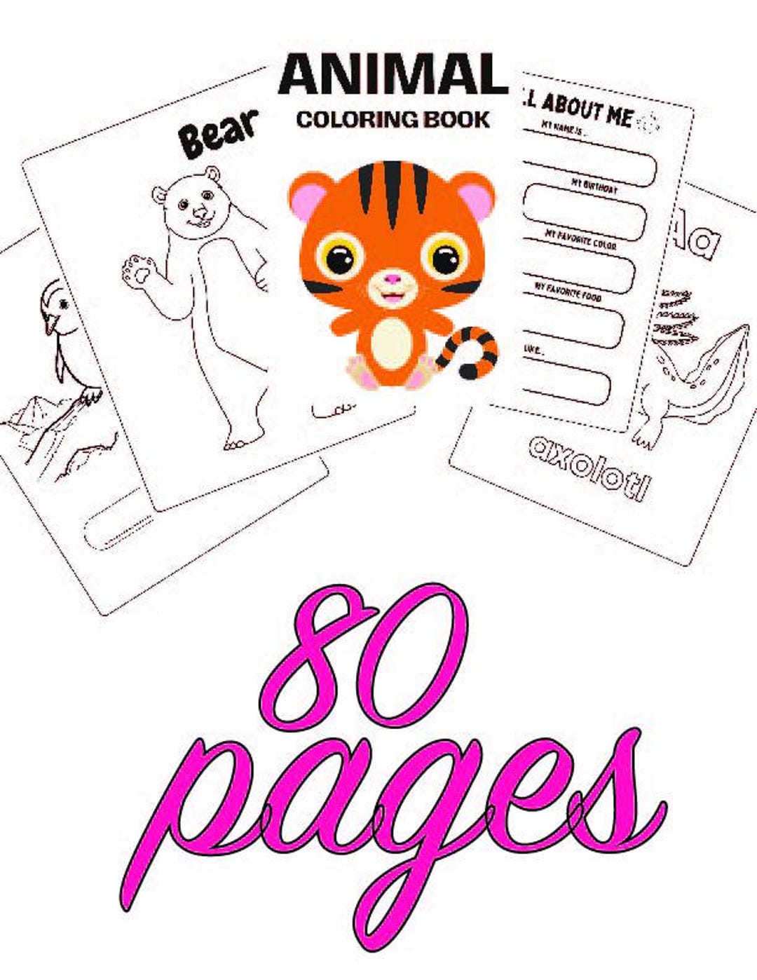 Kindergarten Animal Coloring Book With Alphabet and Writing Activities ...