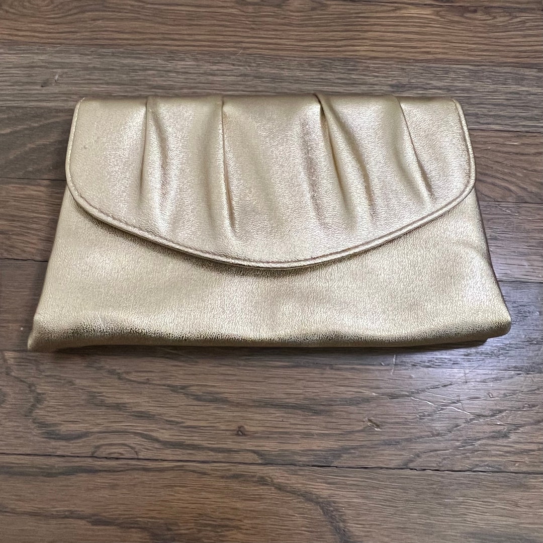 Vintage Metallic Gold Clutch Purse - Etsy