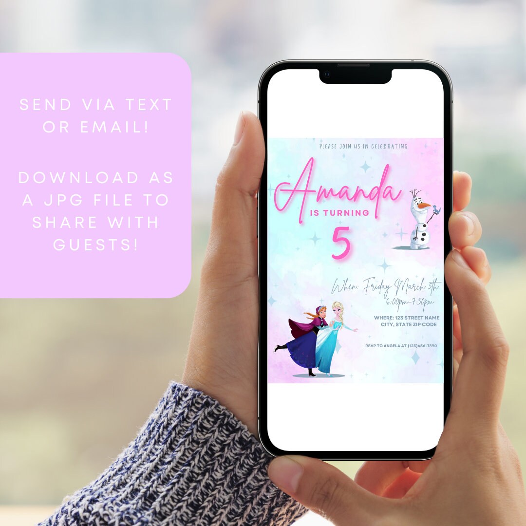 Frozen Birthday Invitation Princess Else Anna Invitation Frozen Party ...