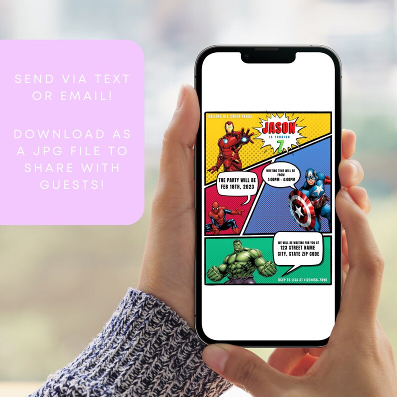 Editable Superheroes Birthday Invitation| Superhero Evite| Editable in ...