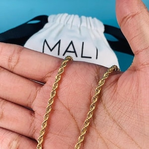 18K Mens Rope Chain Set, Layering Chains for Men, Set of Two Mens ...