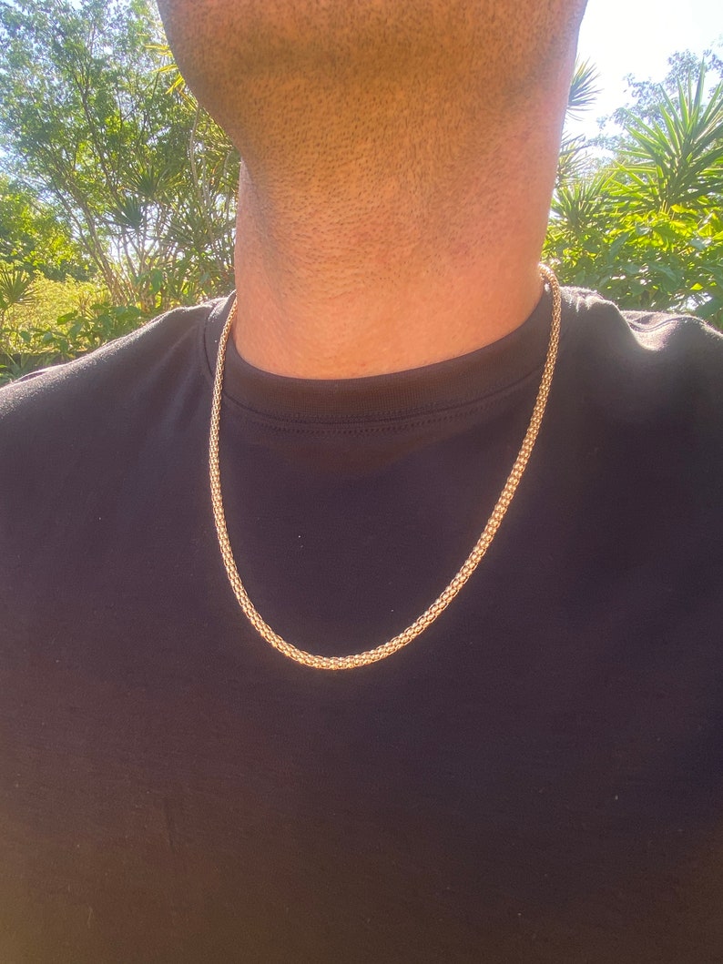 18K Thick Gold Chain for Men Mens Necklace Waterproof - Etsy