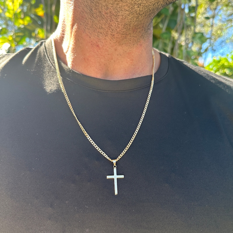 Mens Chain With Cross Necklace - Etsy