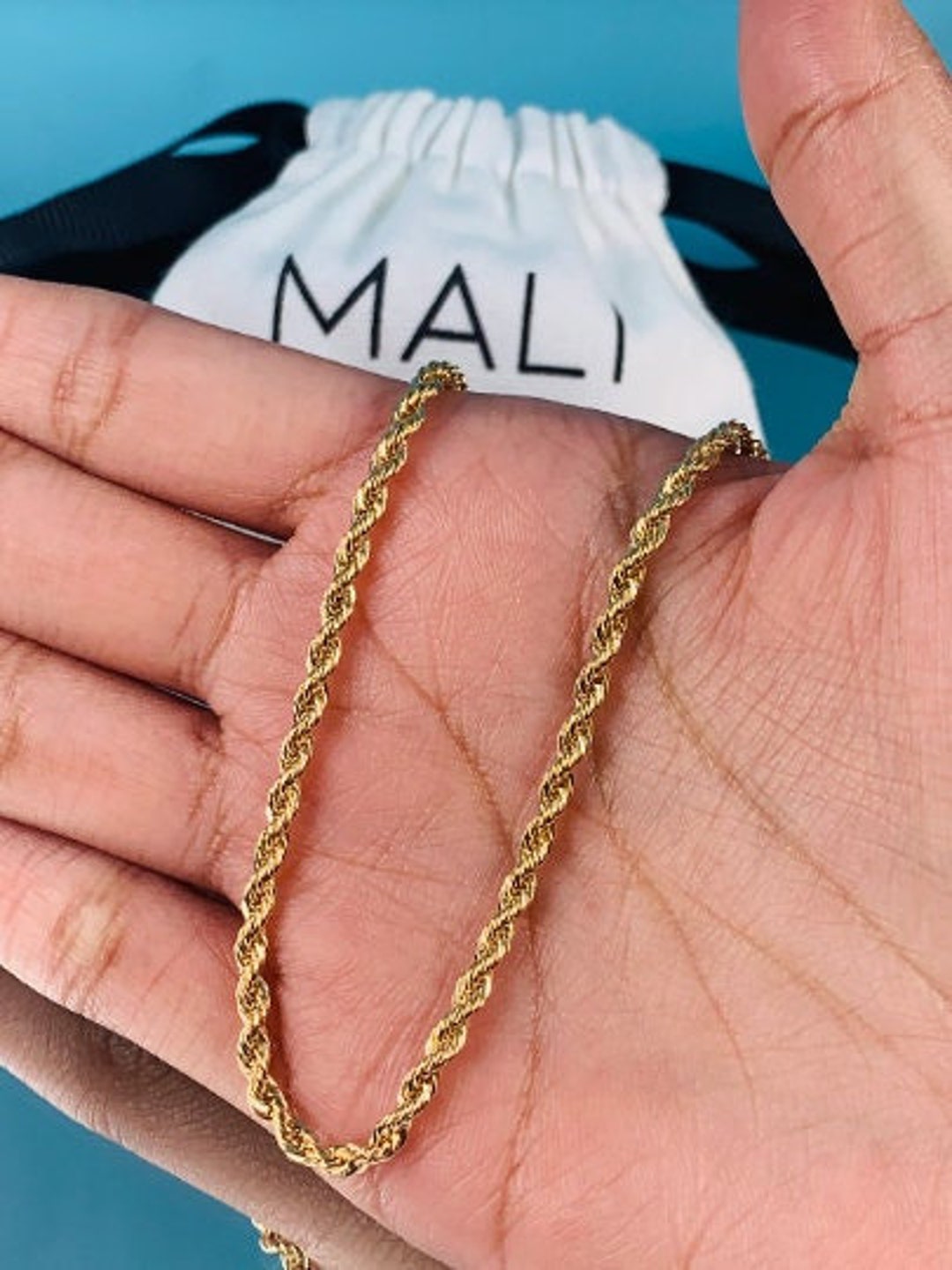 18K Thick Gold Mens Rope Chain Waterproof Chain Ready to - Etsy