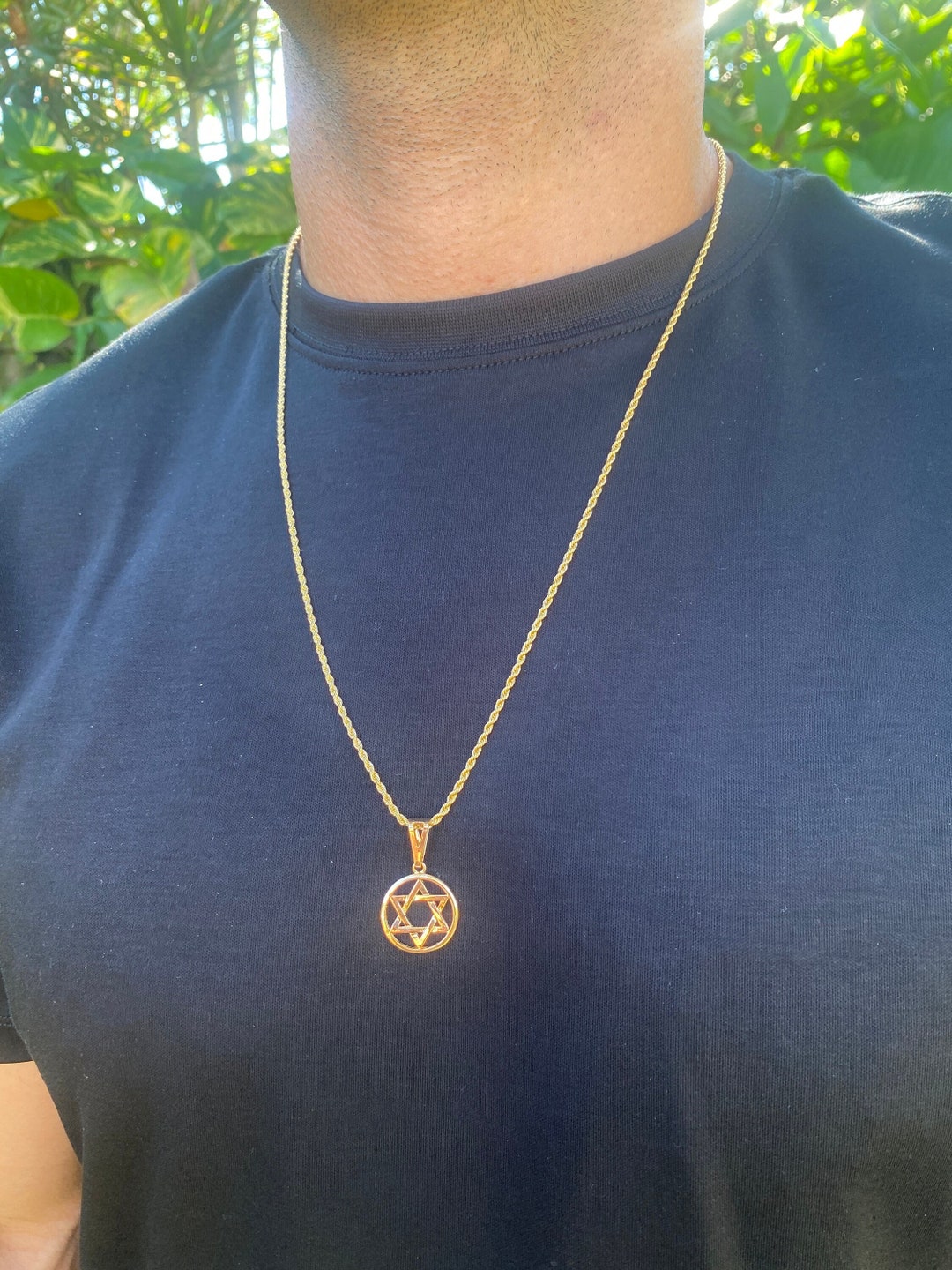 Mens Star of David Necklace, Mens Judaica Necklace, Magen David for Men ...