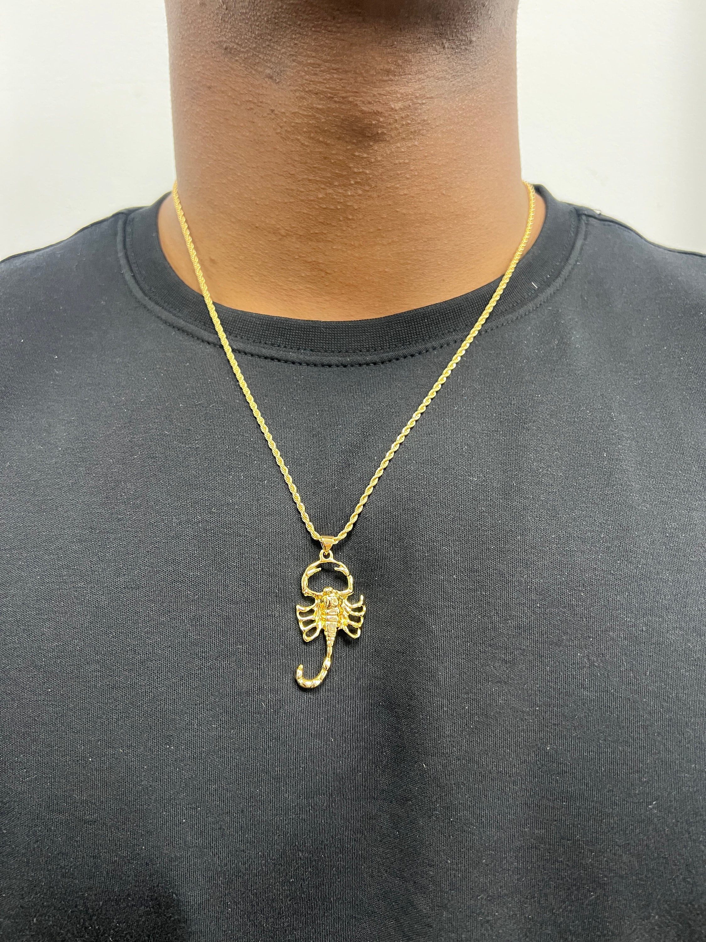 Mens gold scorpion pendant store