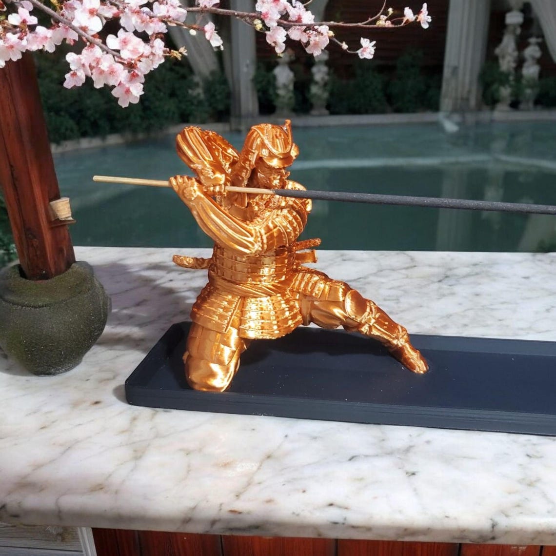 Samurai Incense Holder With Base - Etsy