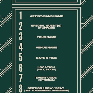 Custom Concert Ticket Stub – Personalized Event Memorabilia - Etsy