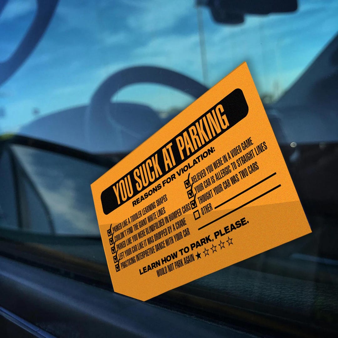 Funny Parking Violation Cards - Gag Gift for Bad Drivers - Etsy