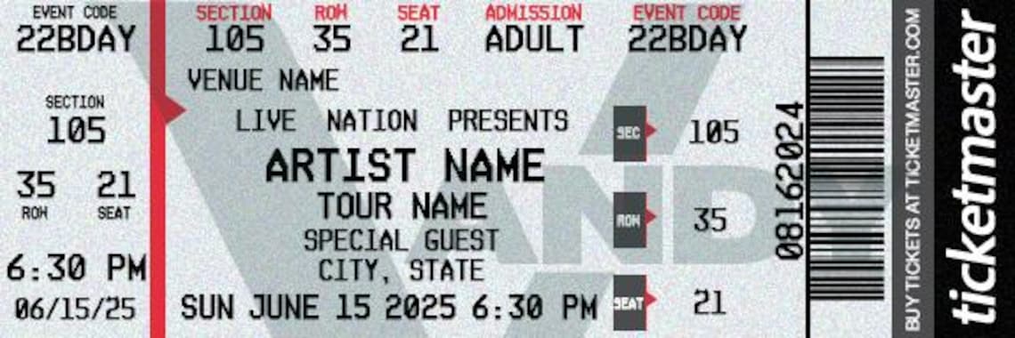 Custom Concert Ticket Stub – Personalized Event Memorabilia - Etsy