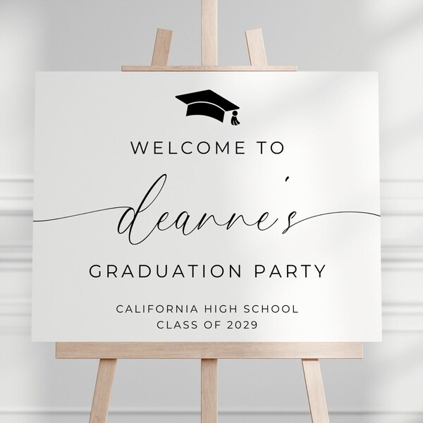 Graduation Party Welcome Sign Template - Etsy
