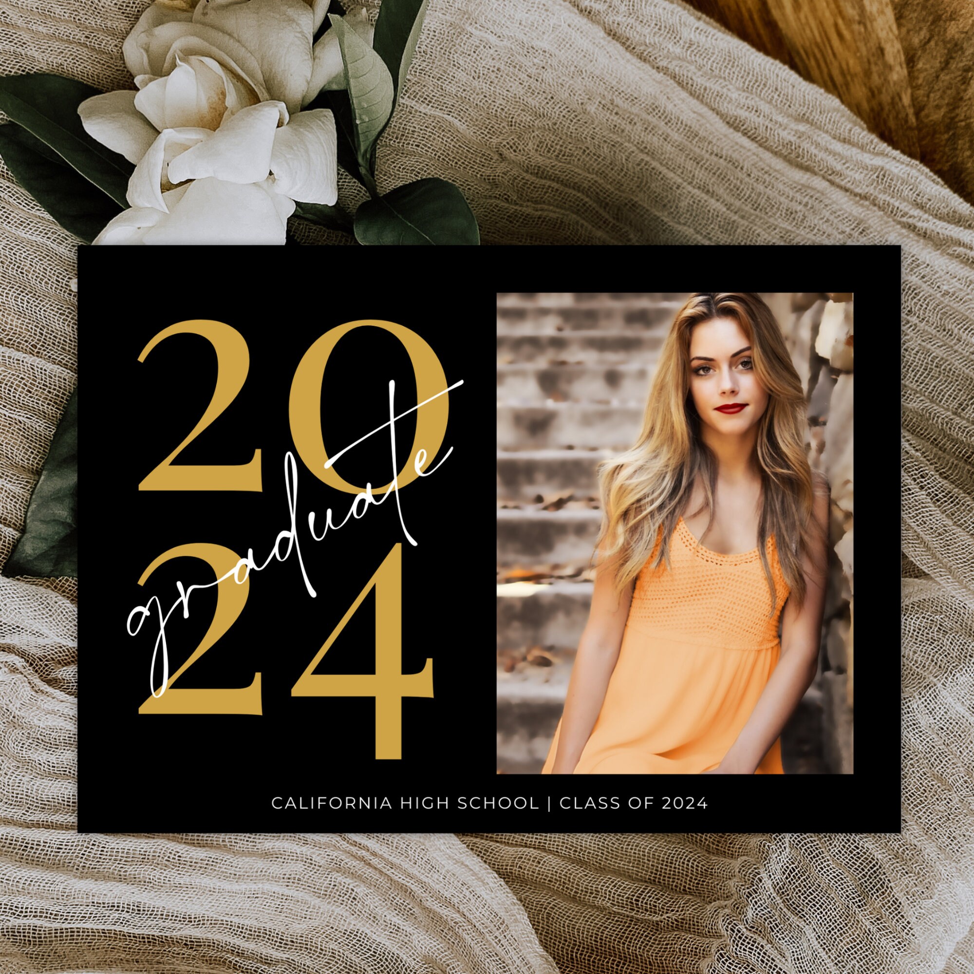 Graduation Party Invitation, Template With Photos, Editable in Canva ...