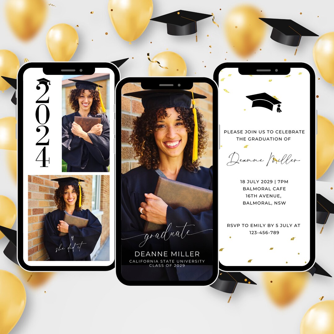 Graduation Party Evite, Graduation Phone Invitation, Template With ...