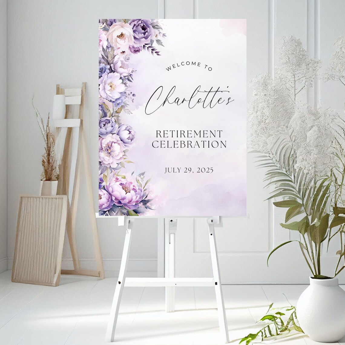 Retirement Party Welcome Sign Template, Floral Buffet Sign, Party Sign ...