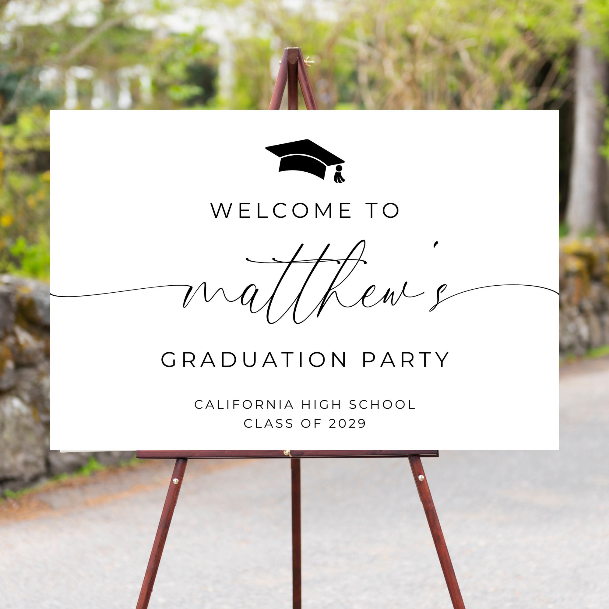 Graduation Party Welcome Sign Template, Modern Minimalist Buffet Sign ...