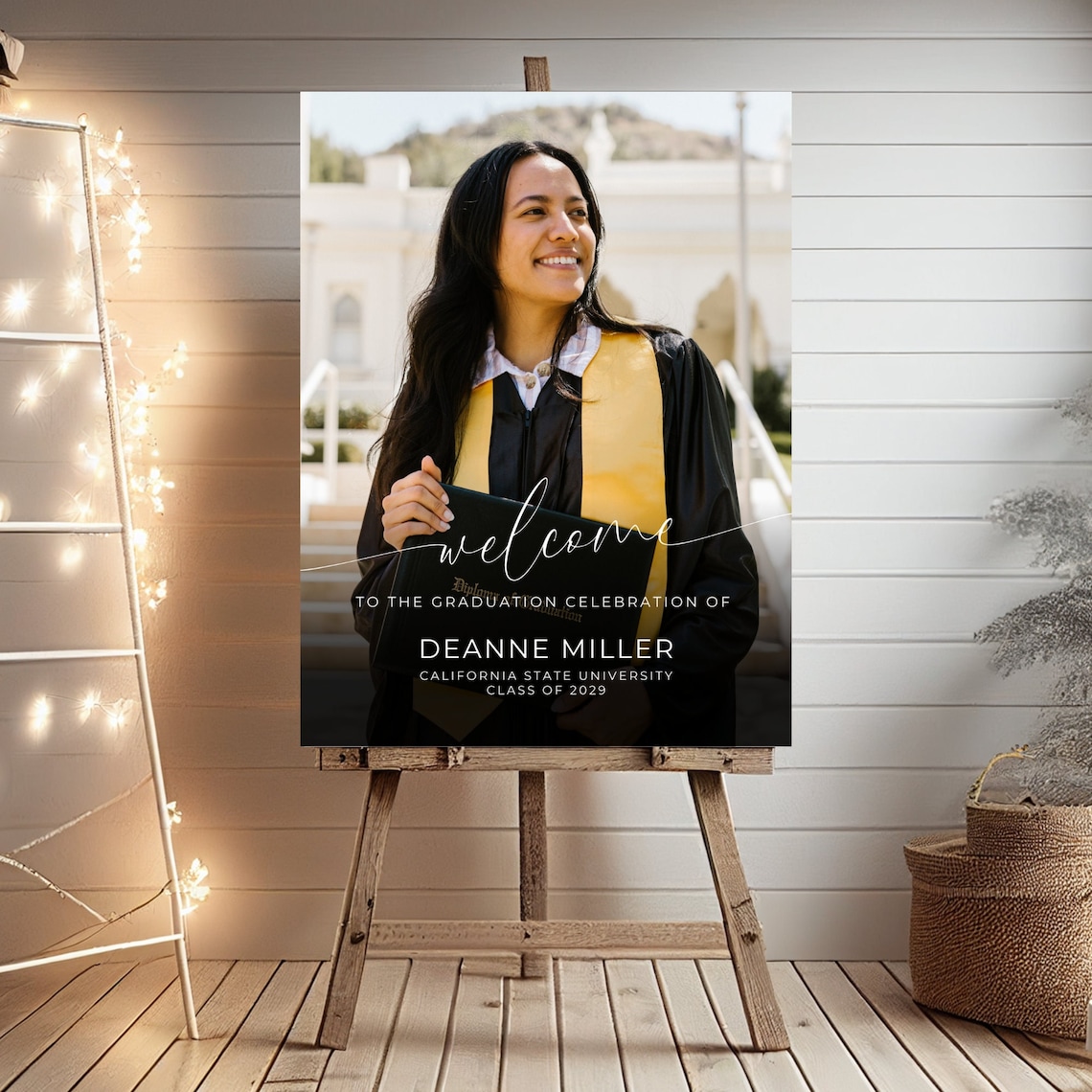 Graduation Party Welcome Sign Template, Modern Minimalist Buffet Sign ...