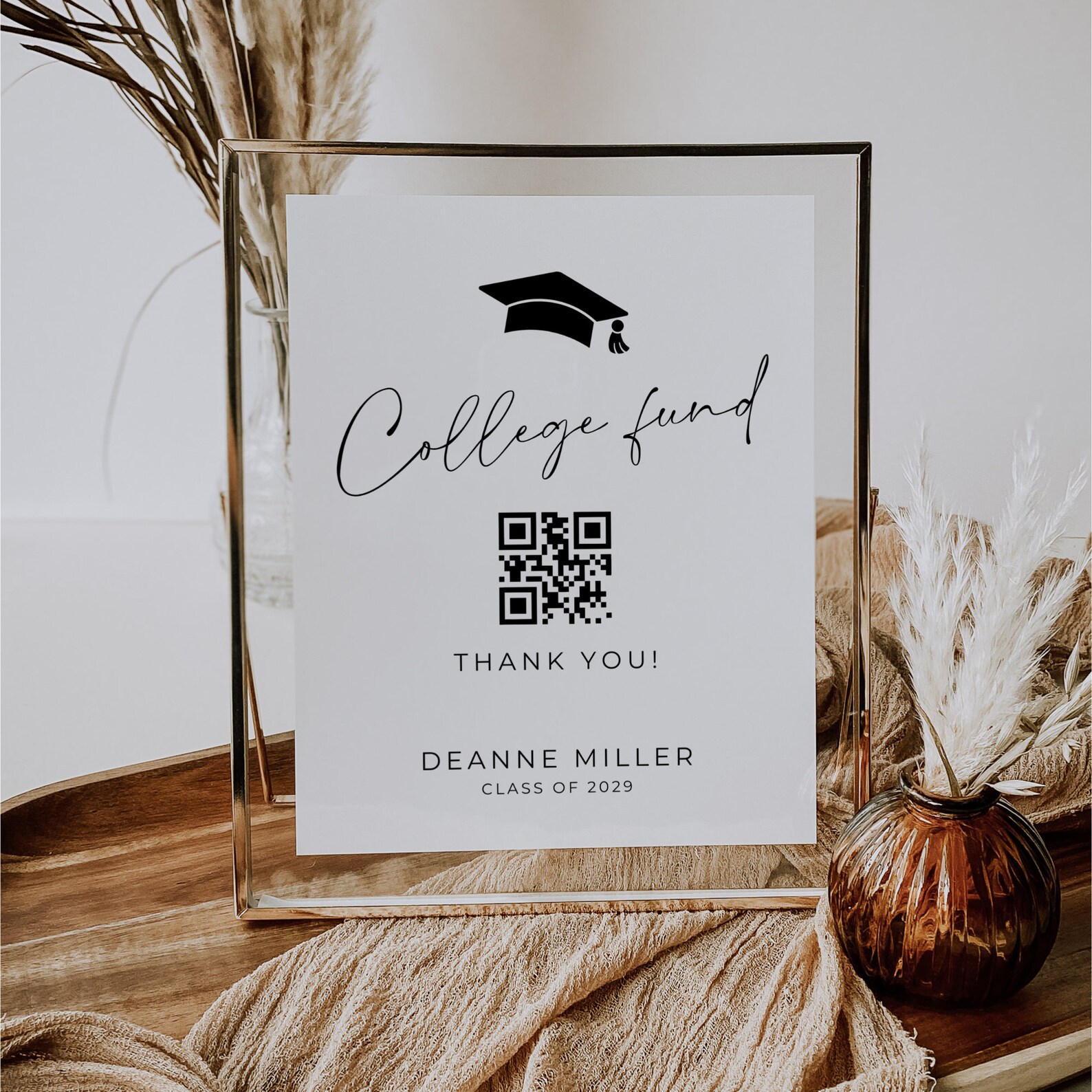 Graduation Party Sign Template Bundle, Graduation Advice Card, Modern ...