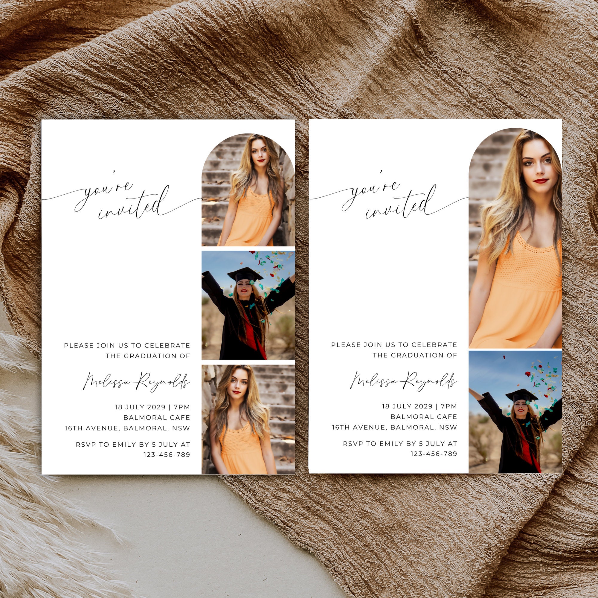 Graduation Party Invitation, Template With Photos, Editable in Canva ...