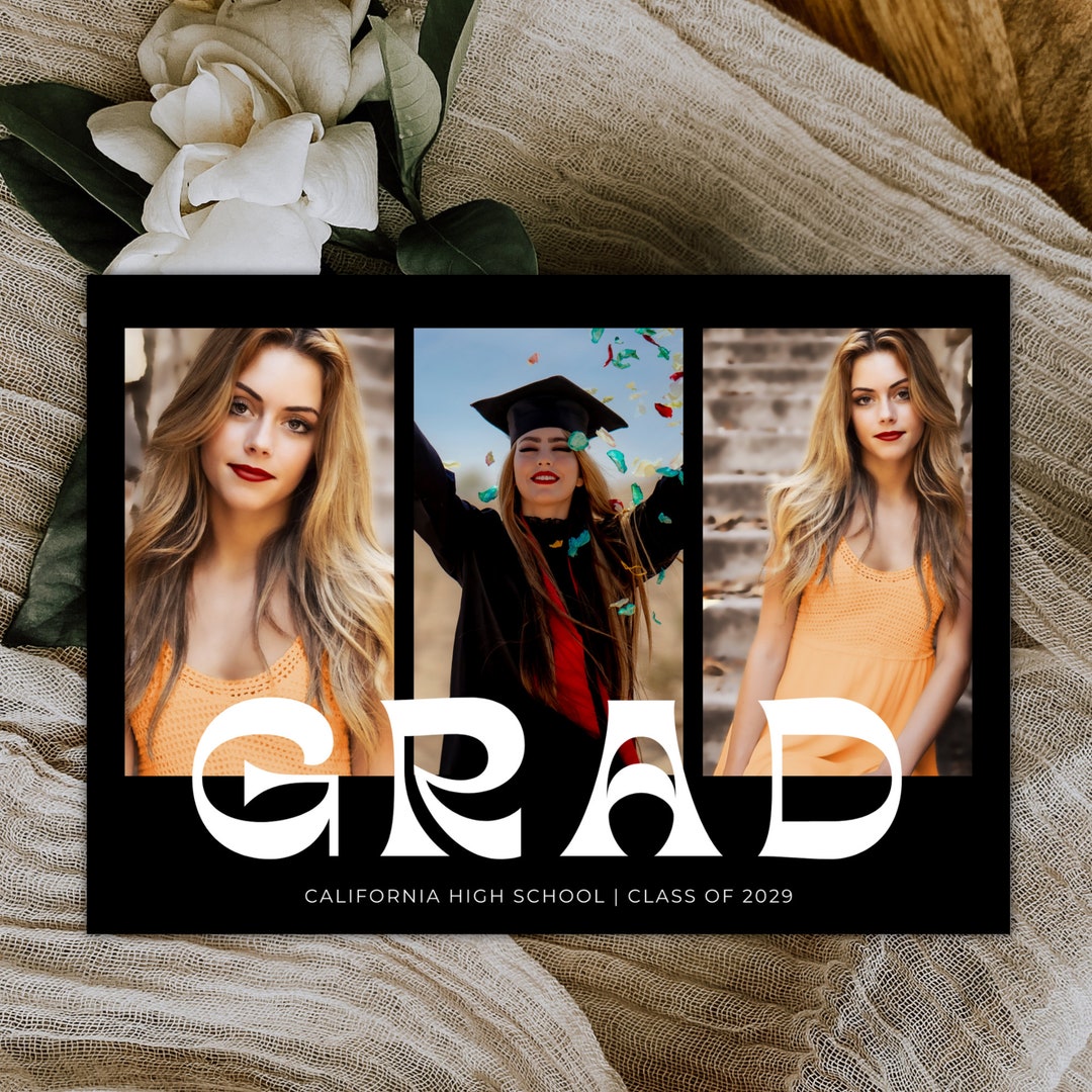 Graduation Party Invitation, Template With Photos, Editable in Canva ...