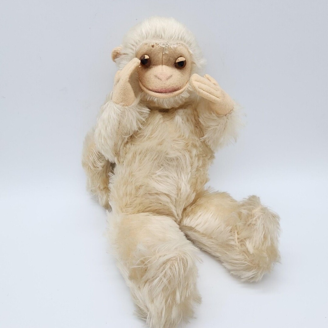 Gruseliger Antiker Affe Plüsch 12" Schuco Steiff Creme Mohair Hard ...