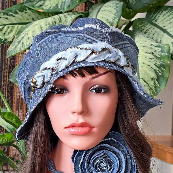 Denim Hat - Etsy