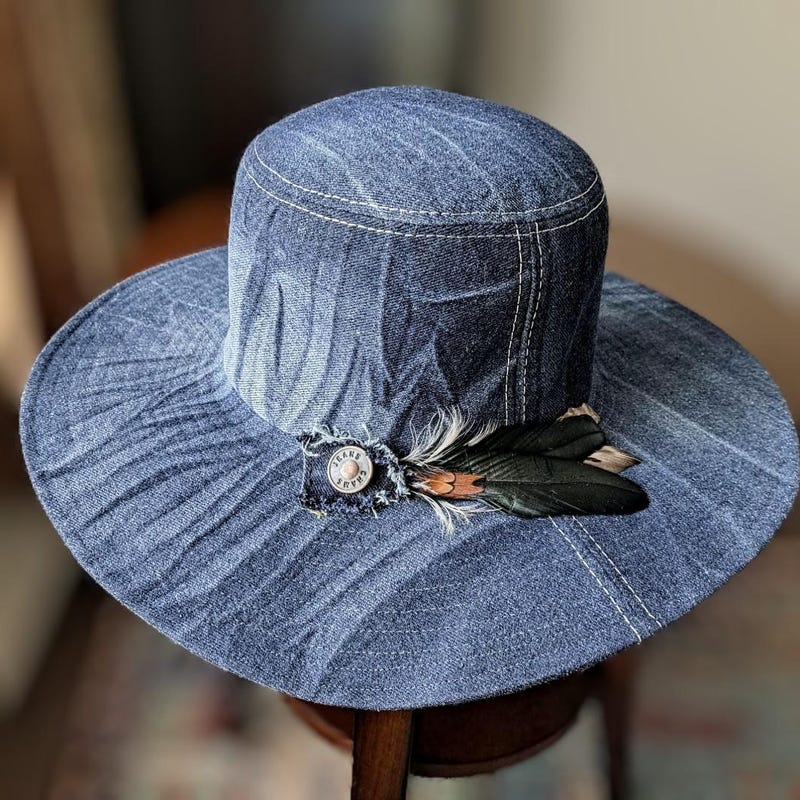 Denim Hat - Etsy