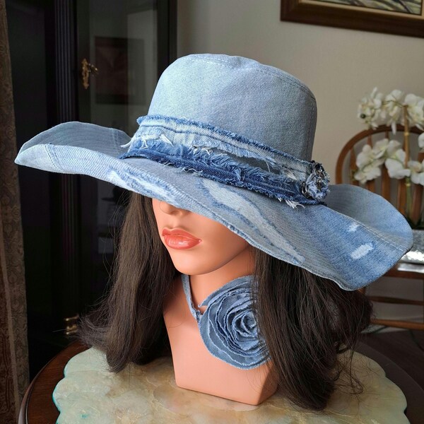 Denim Hat - Etsy
