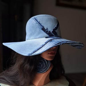 Upcycled Denim Hat With Patchwork and Copper Rivets / Perfect Gift ...