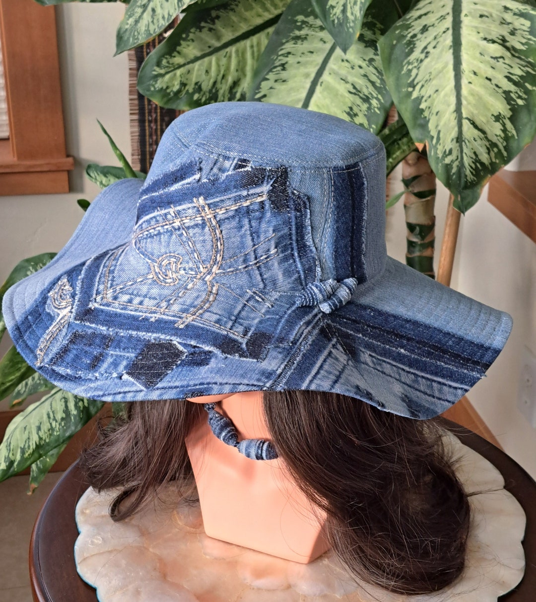 Upcycled Denim Hat With Patchwork /perfect Gift/see More Hats in My ...