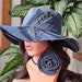 Denim Sun Hat With Unique Patchwork Embroidery and Rivets - Etsy