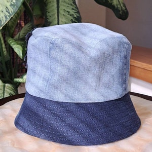 Upcycled Denim Hat With Short Brim and Embroidery Patch/ Perfect Gift ...