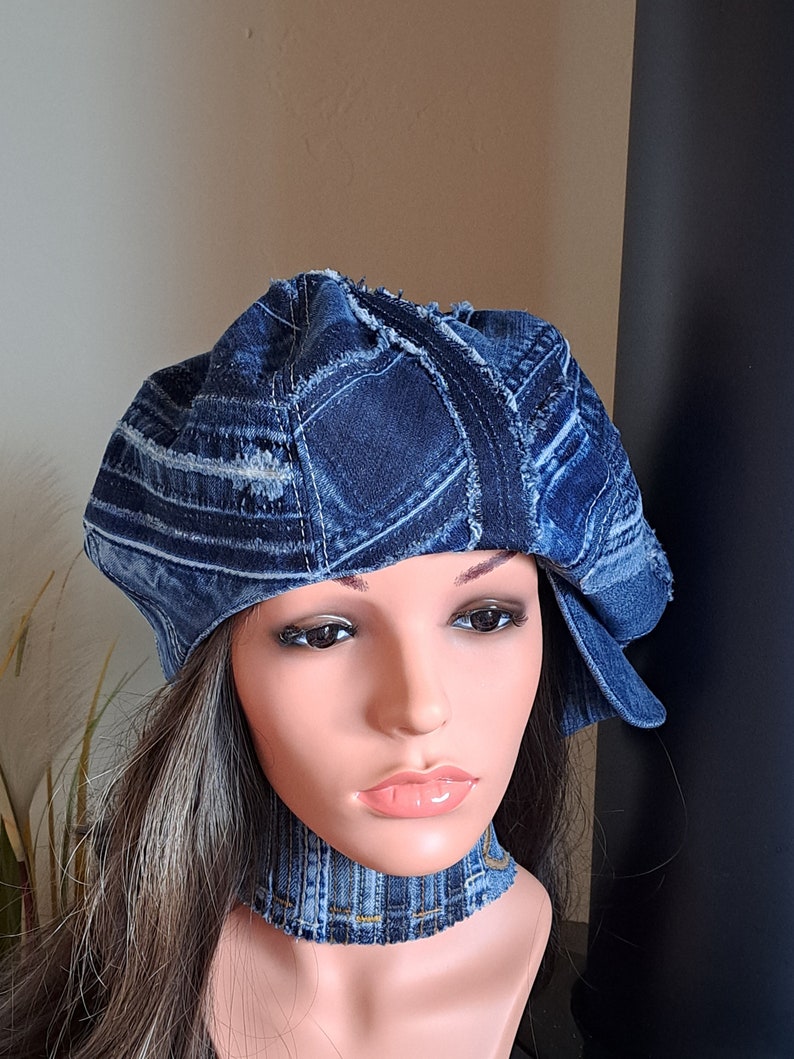 Upcycled Denim Newsboy Hat With Unique Patchwork /perfect Gift/see More Hats in My Store. - Etsy