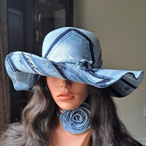 Upcycled Denim Hat With Patchwork and Copper Rivets / Perfect Gift ...