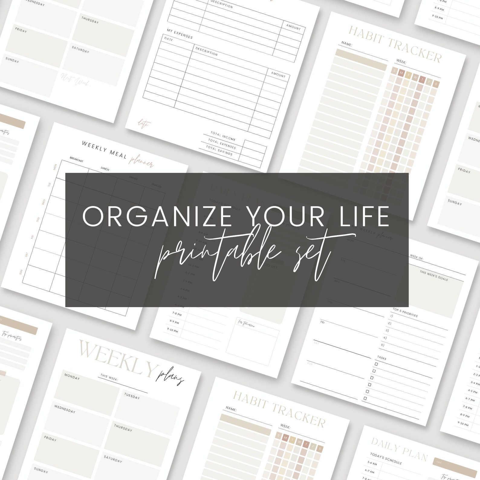 Ultimate Printable Planner Bundle: Daily and Weekly Planners, Habit ...