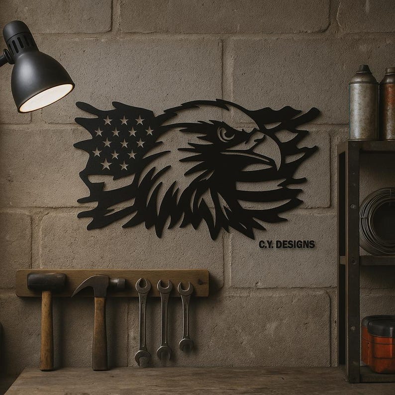 American Flag Eagle Cut File – DXF for CNC Plasma Using Fusion 360 ...