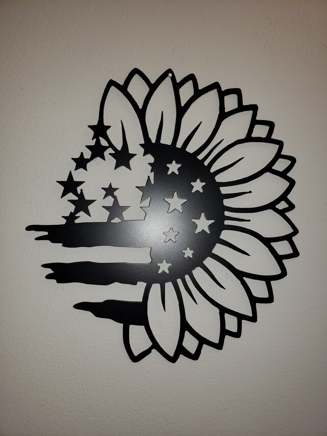 Patriotic Flag Flower Metal Sign - Etsy