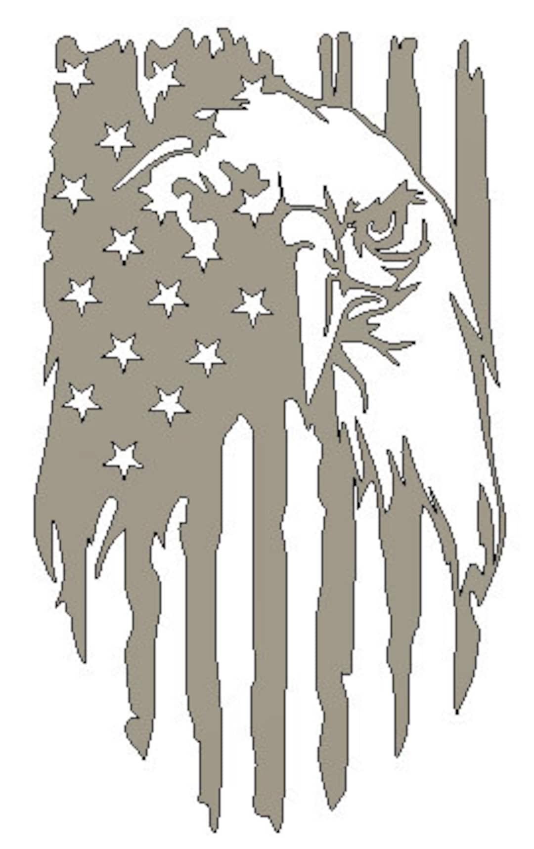 American Flag Eagle Wall Art DXF File Only - Etsy