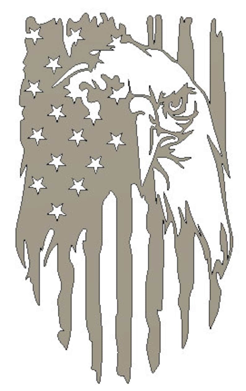 American Flag Eagle Wall Art DXF File Only - Etsy