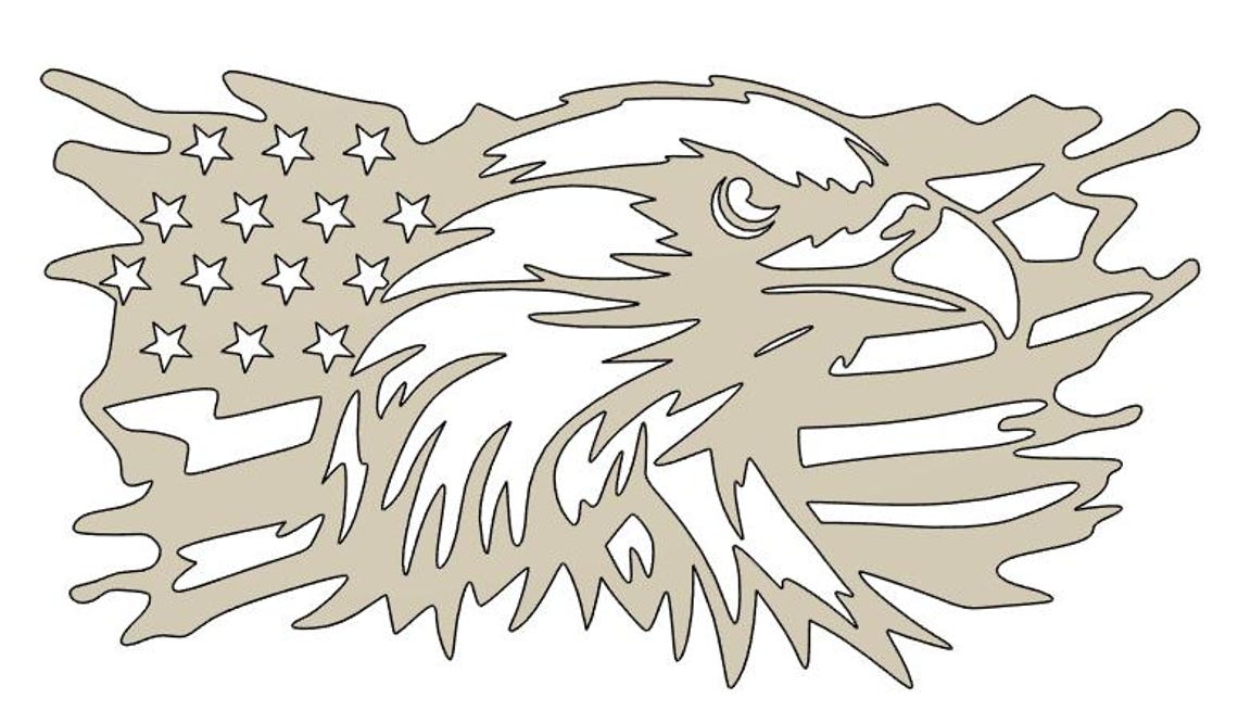 American Flag Eagle Cut File – DXF for CNC Plasma Using Fusion 360 ...
