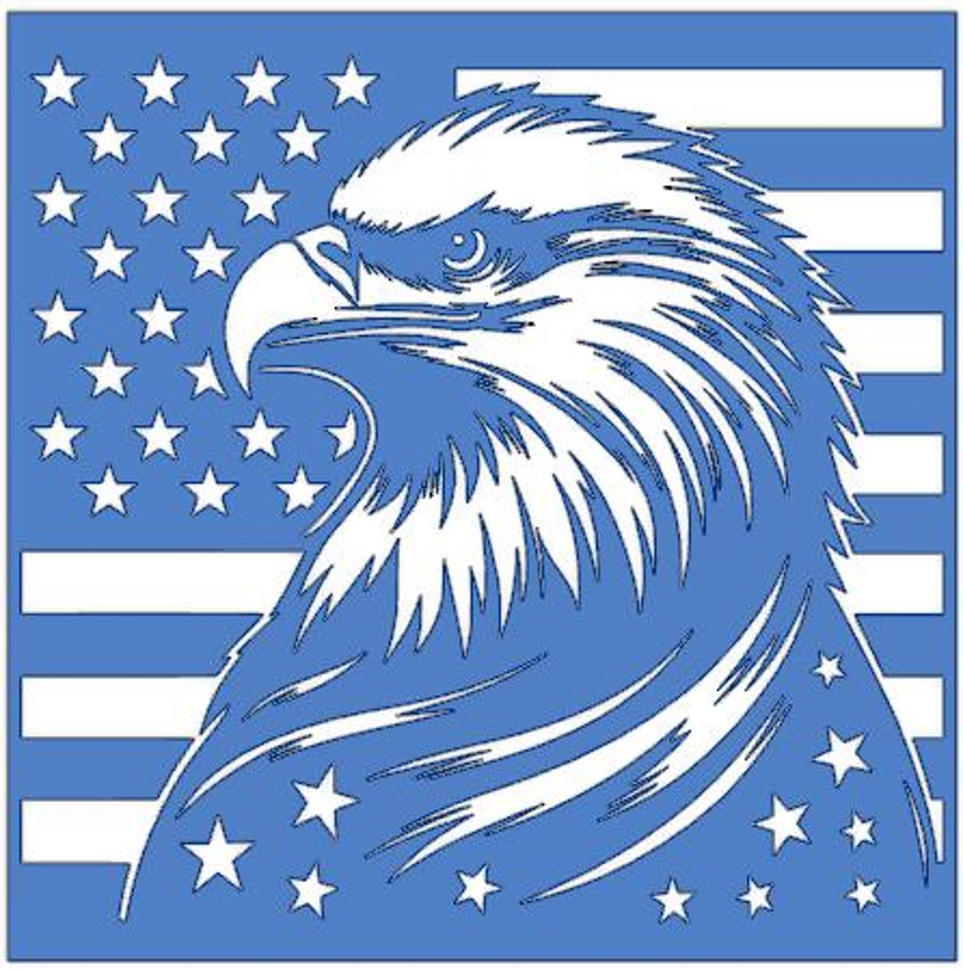 American Flag With Eagle (DXF File ONLY, Please Read Description Before ...
