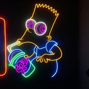 Simpson Neon Sing Room Decor Wall Decor Home Decor - Etsy