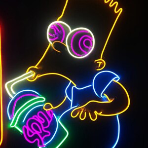Simpson Neon Sing Room Decor Wall Decor Home Decor - Etsy