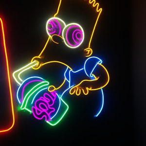 Simpson Neon Sing Room Decor Wall Decor Home Decor - Etsy